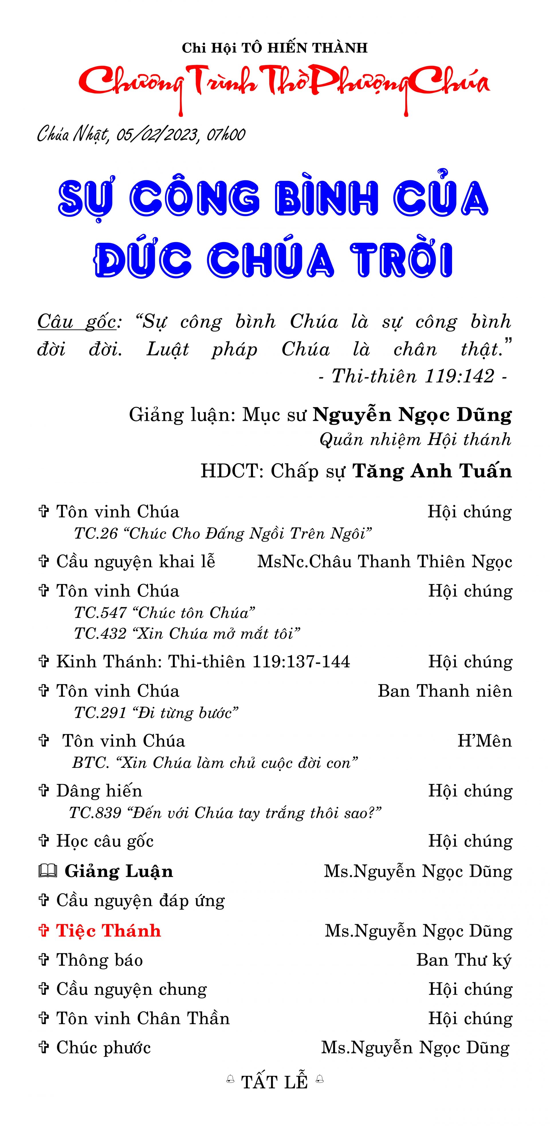 Chúa nhật 12-02-2023 | HTTL Tô Hiến Thành